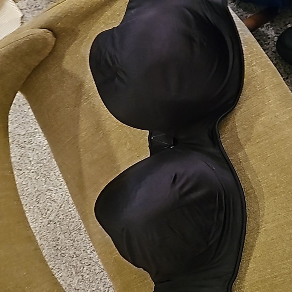 Cacique Black Strapless Bra 44ddd 44f - Gem